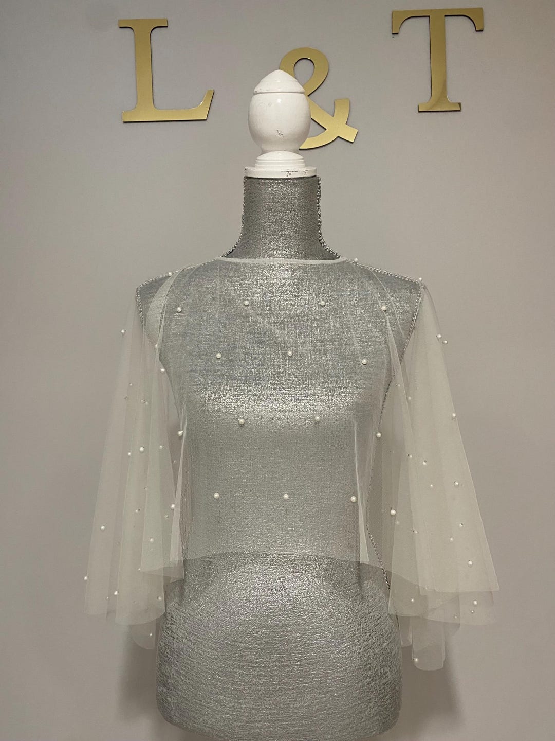 Pearl Lace Bridal Capelet: Modern Wedding Bolero - Etsy