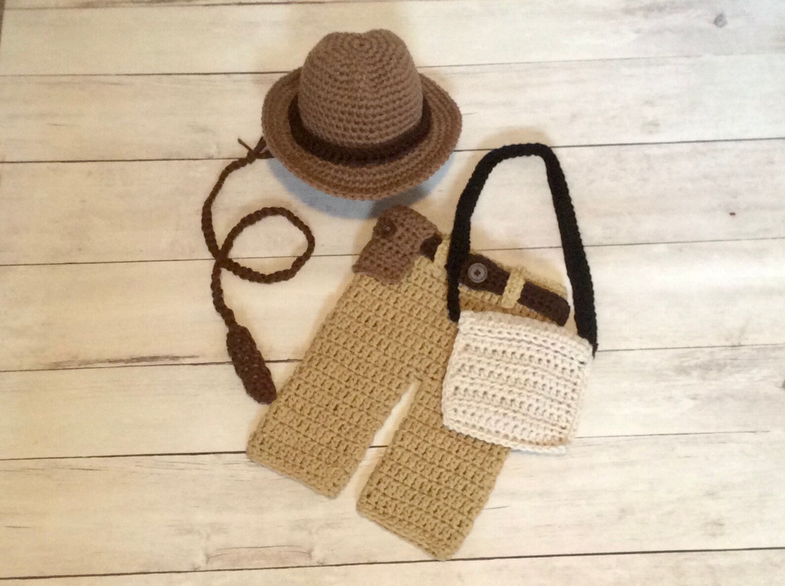 Crochet Indiana Jones Set/newborn Photography Prop/infant - Etsy