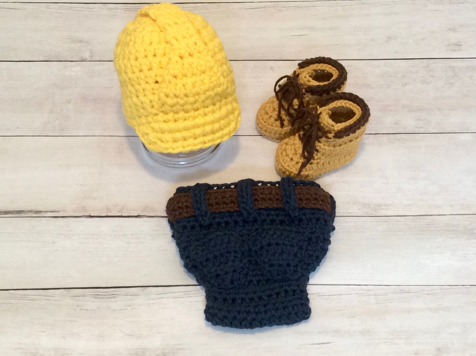 Crochet Construction Worker Set/lineman Set/photography - Etsy