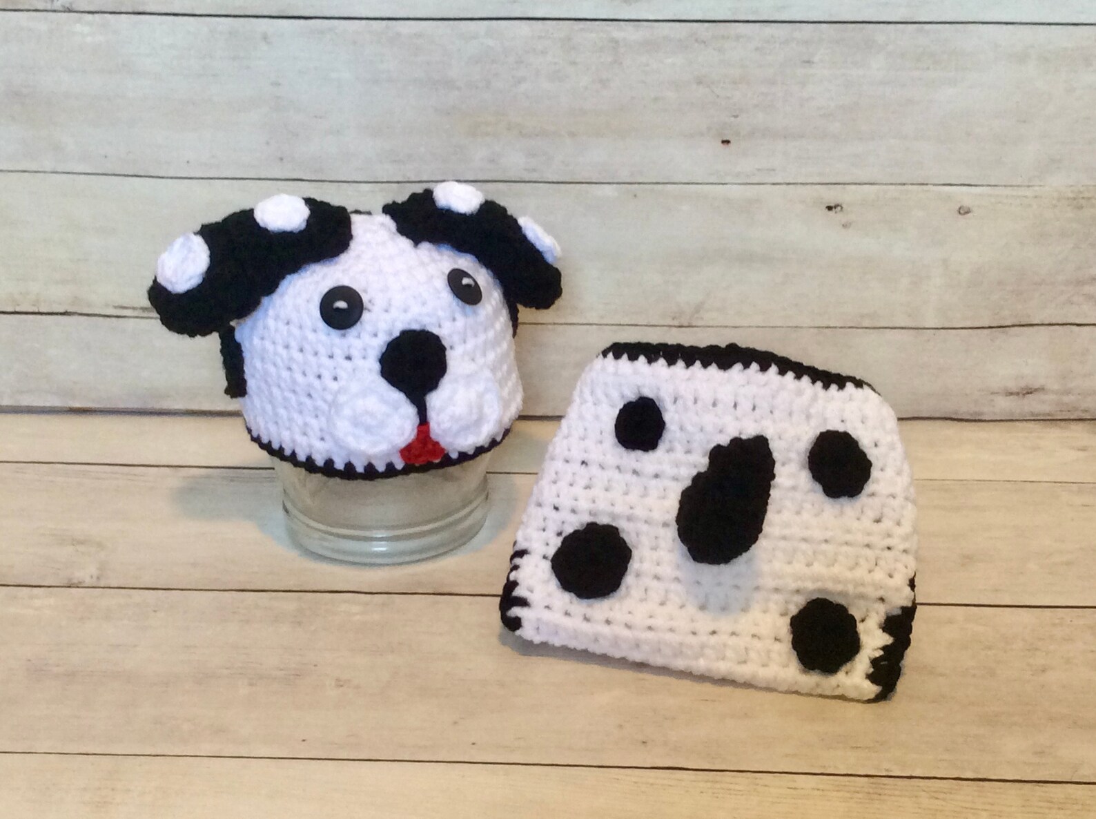 Crochet Dalmation Hat and Diaper Cover Set/newborn Photography - Etsy
