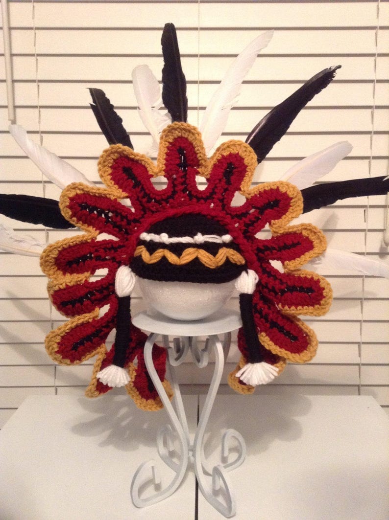 Crochet Newborn Seminole Indian Headdress Photography | Etsy