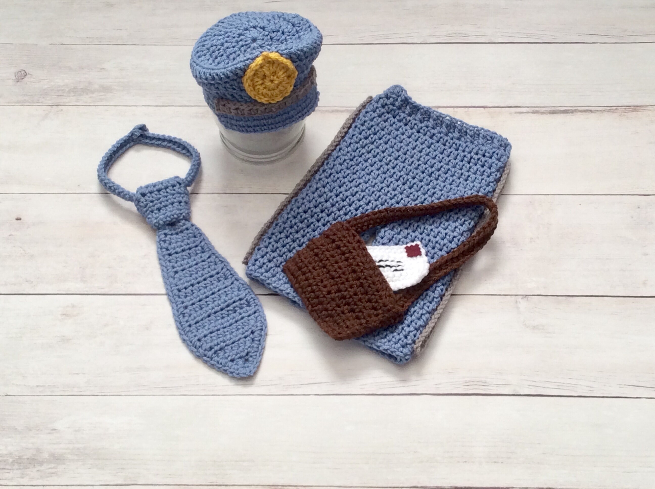 Crochet Mailman Newborn Photography Prop/post Office Worker | Etsy