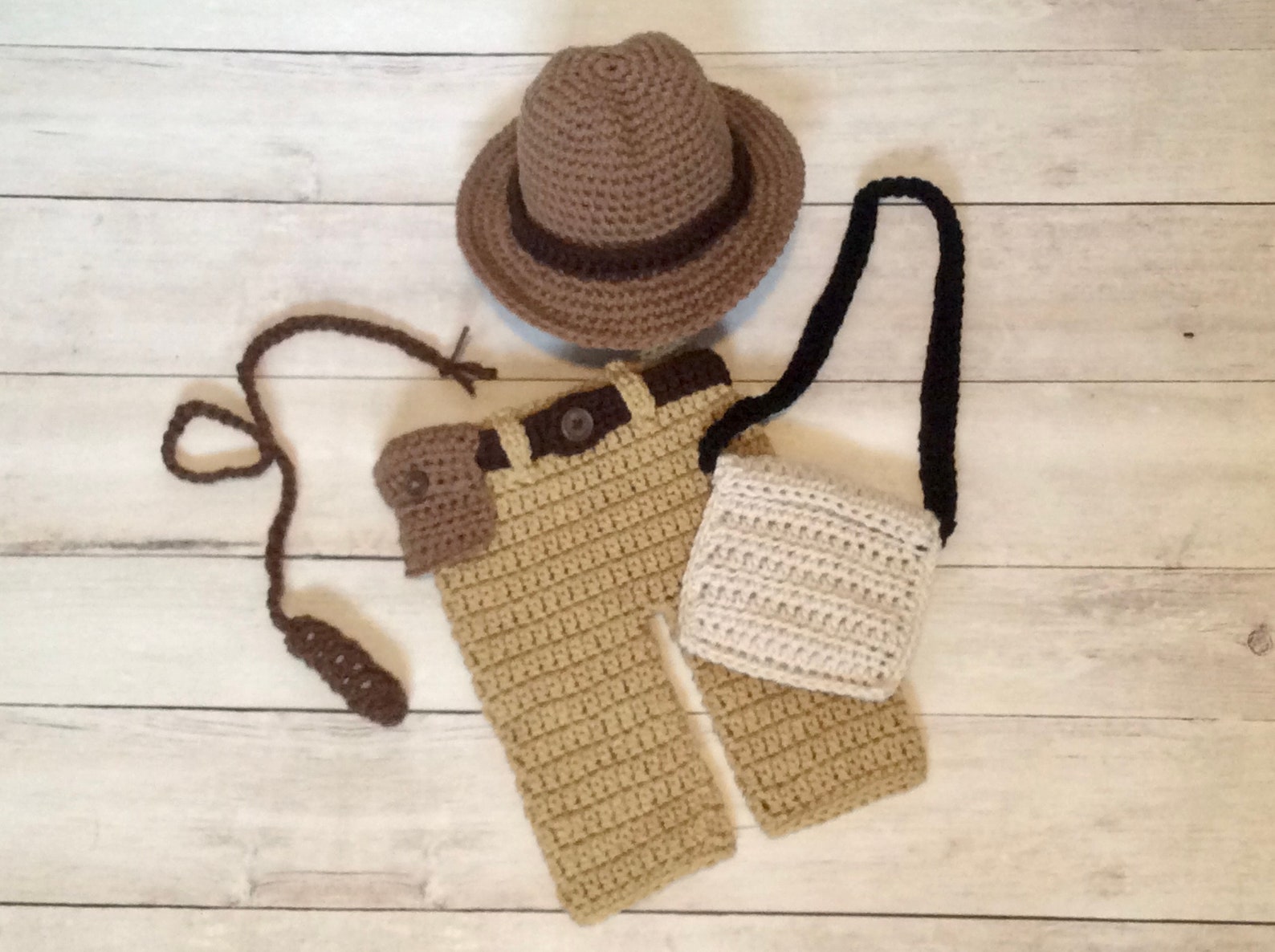 Crochet Indiana Jones Set/newborn Photography Prop/infant - Etsy