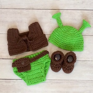Crochet Shrek Set/shrek Costume/newborn Photography Prop/infant ...