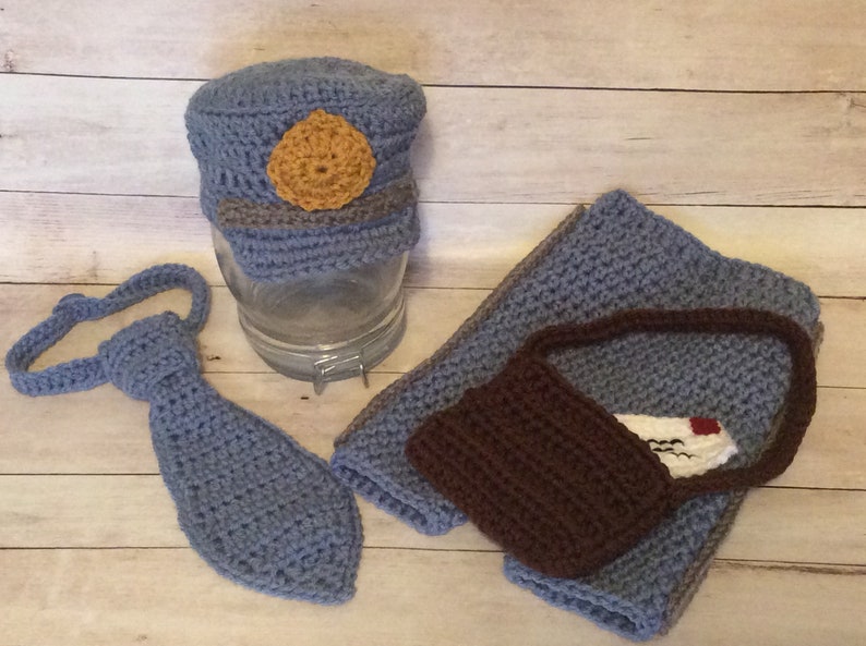 Crochet Mailman Newborn Photography Prop/Post Office Worker | Etsy