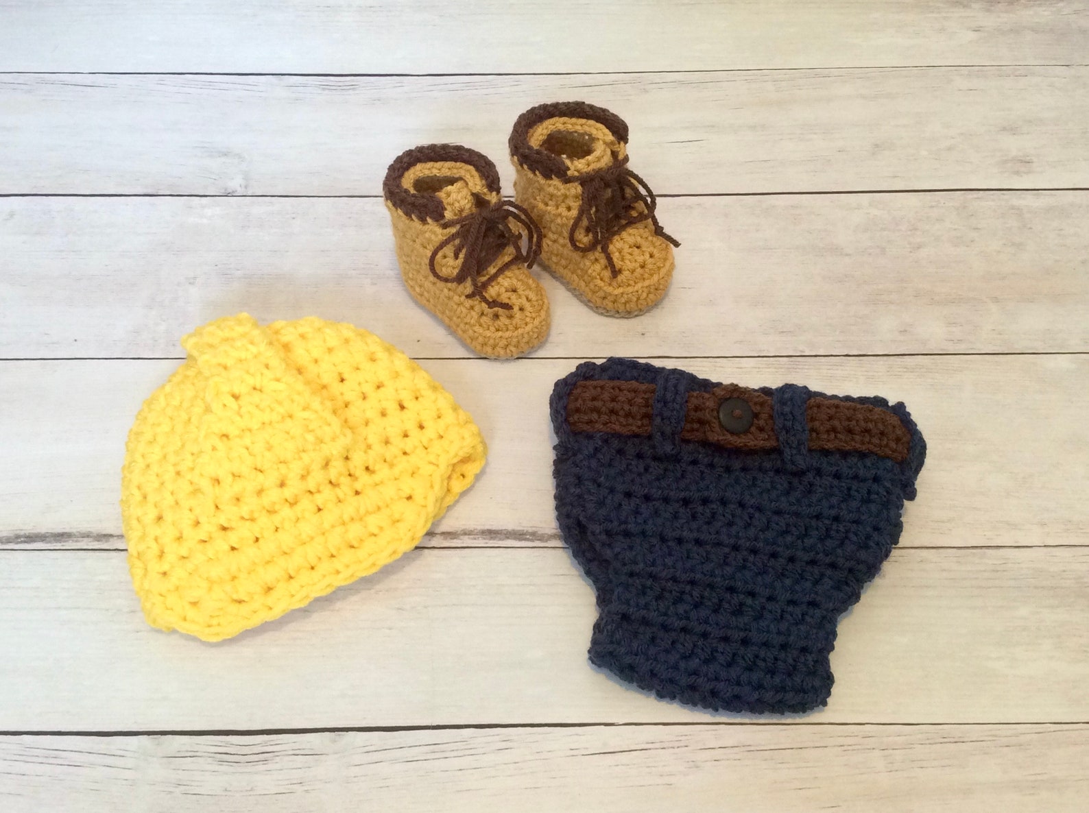 Crochet Construction Worker Set/lineman Set/photography - Etsy