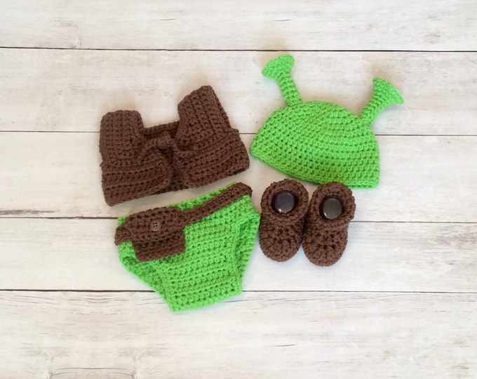 Crochet Shrek Set/shrek Costume/newborn Photography - Etsy