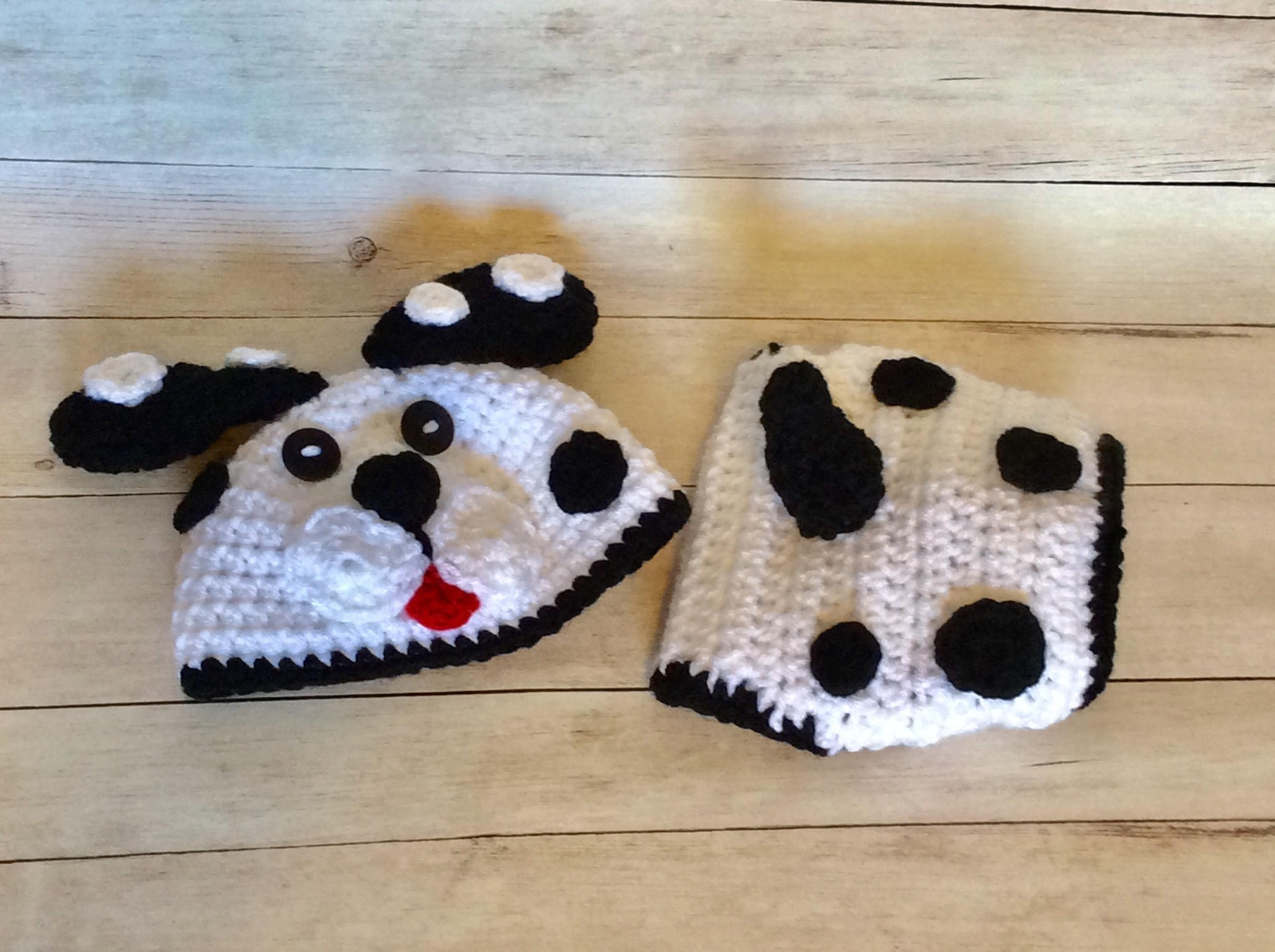 Crochet Dalmation Hat and diaper cover Set/Newborn Photography | Etsy