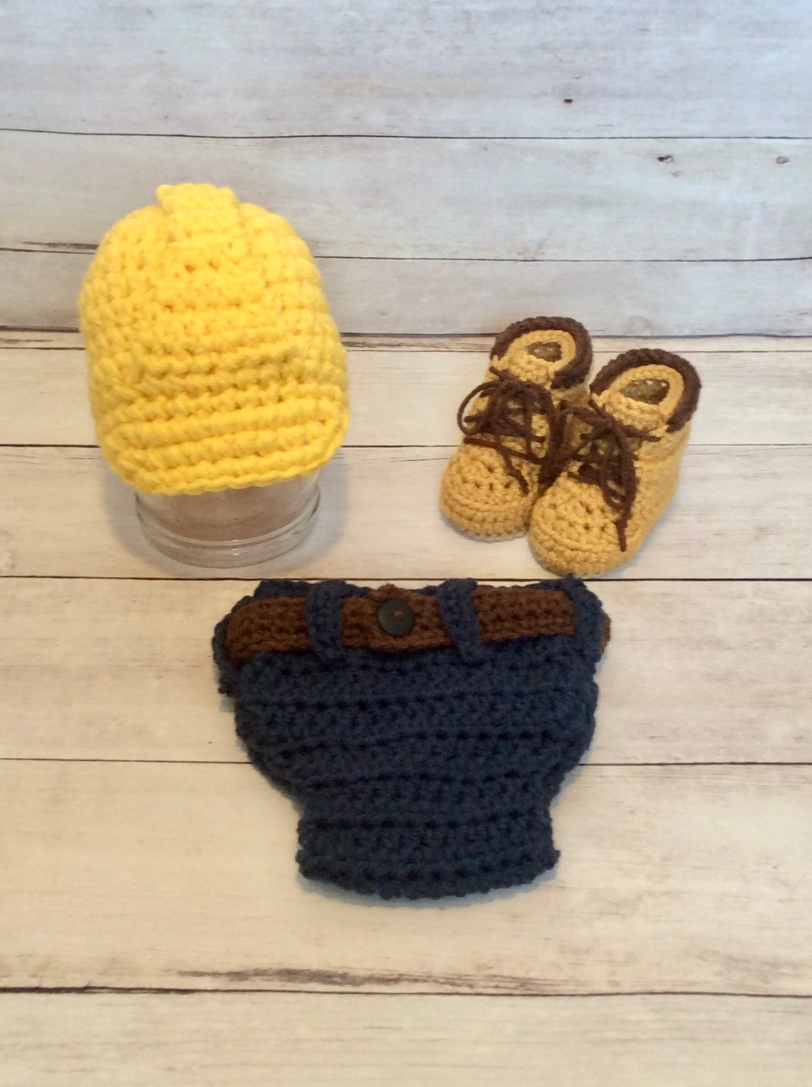 Crochet Construction Worker Set/lineman Set/photography - Etsy