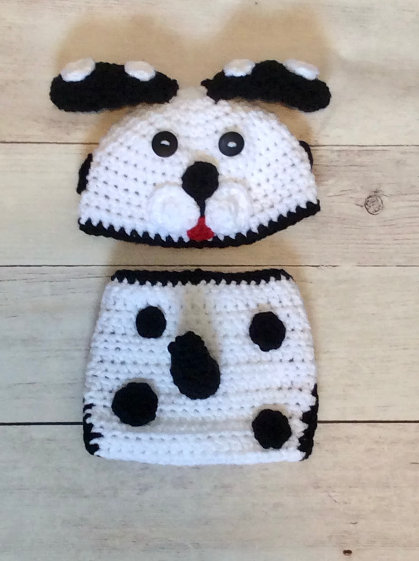 Crochet Dalmation Hat and Diaper Cover Set/newborn Photography - Etsy