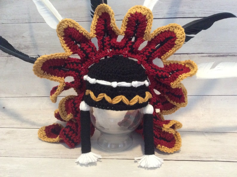 Crochet Newborn Seminole Indian Headdress Photography Prop/florida ...
