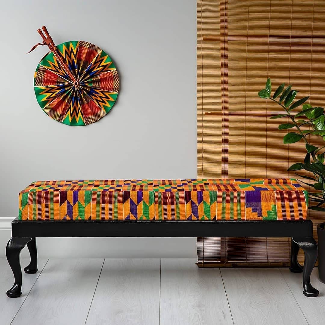 Long Footstool Upholstered in Kente - Etsy