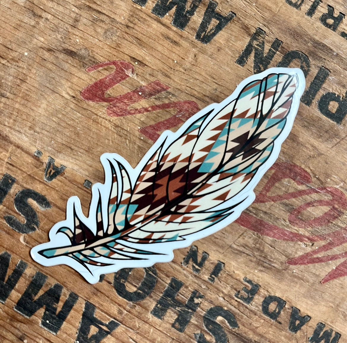 Tan Western Feather Sticker - Etsy