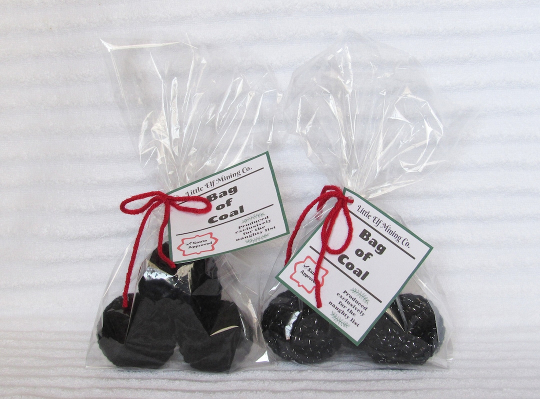 Bag of Coal, Crochet Coal, Stuffed Coal, Christmas Coal Bag, Holiday ...