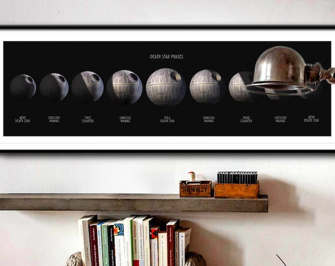Death Star Moon Phases Poster 12 X 36 Inches Print 447 | Etsy