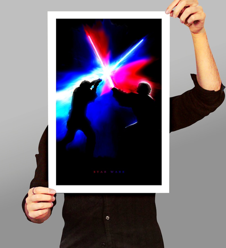 Force Inspired Movie Poster - Light Side VS Dark Side Abstract Edition ...