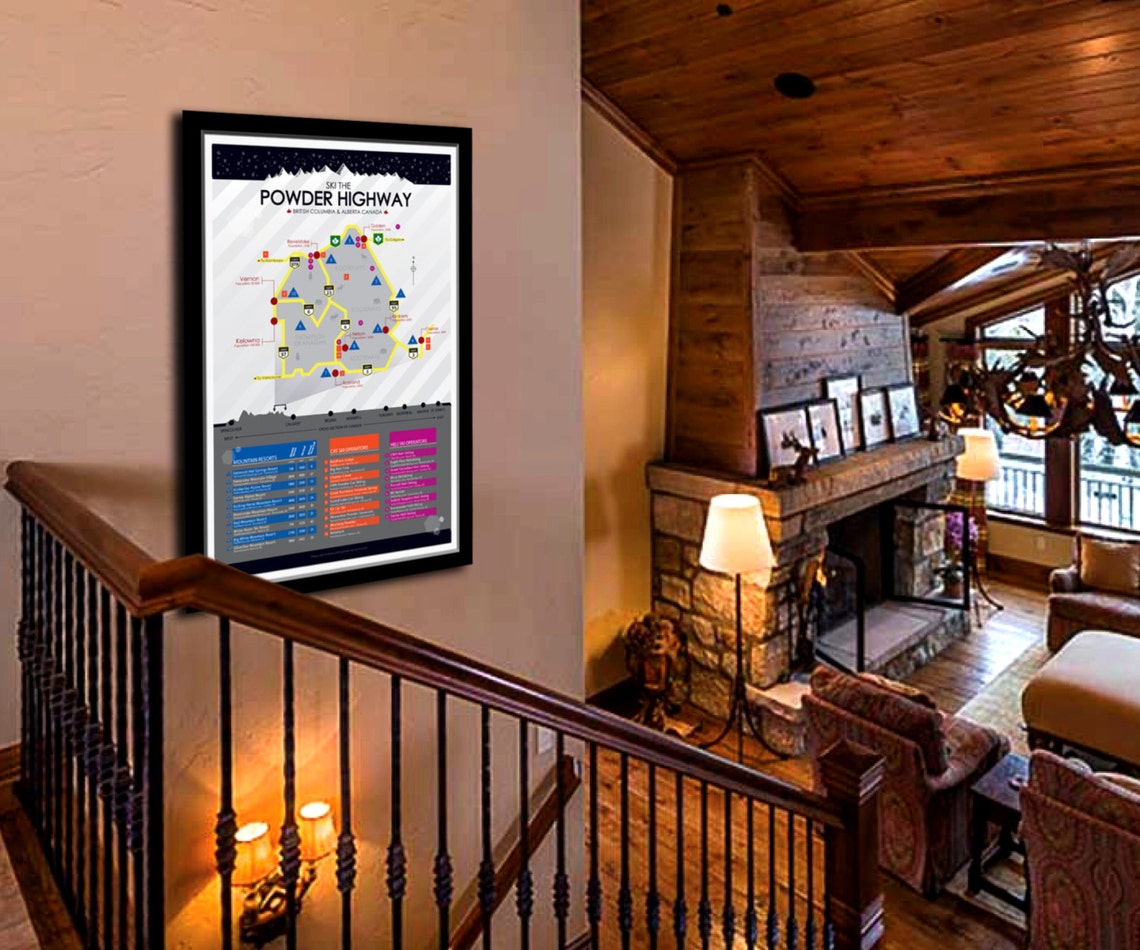 Ski Canada's POWDER HIGHWAY Poster - Print 83 - Home Decor - Etsy