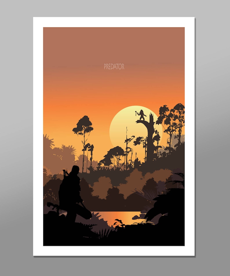 Predator 90s Movie Inspired Minimalist Sunset Movie Poster - Etsy