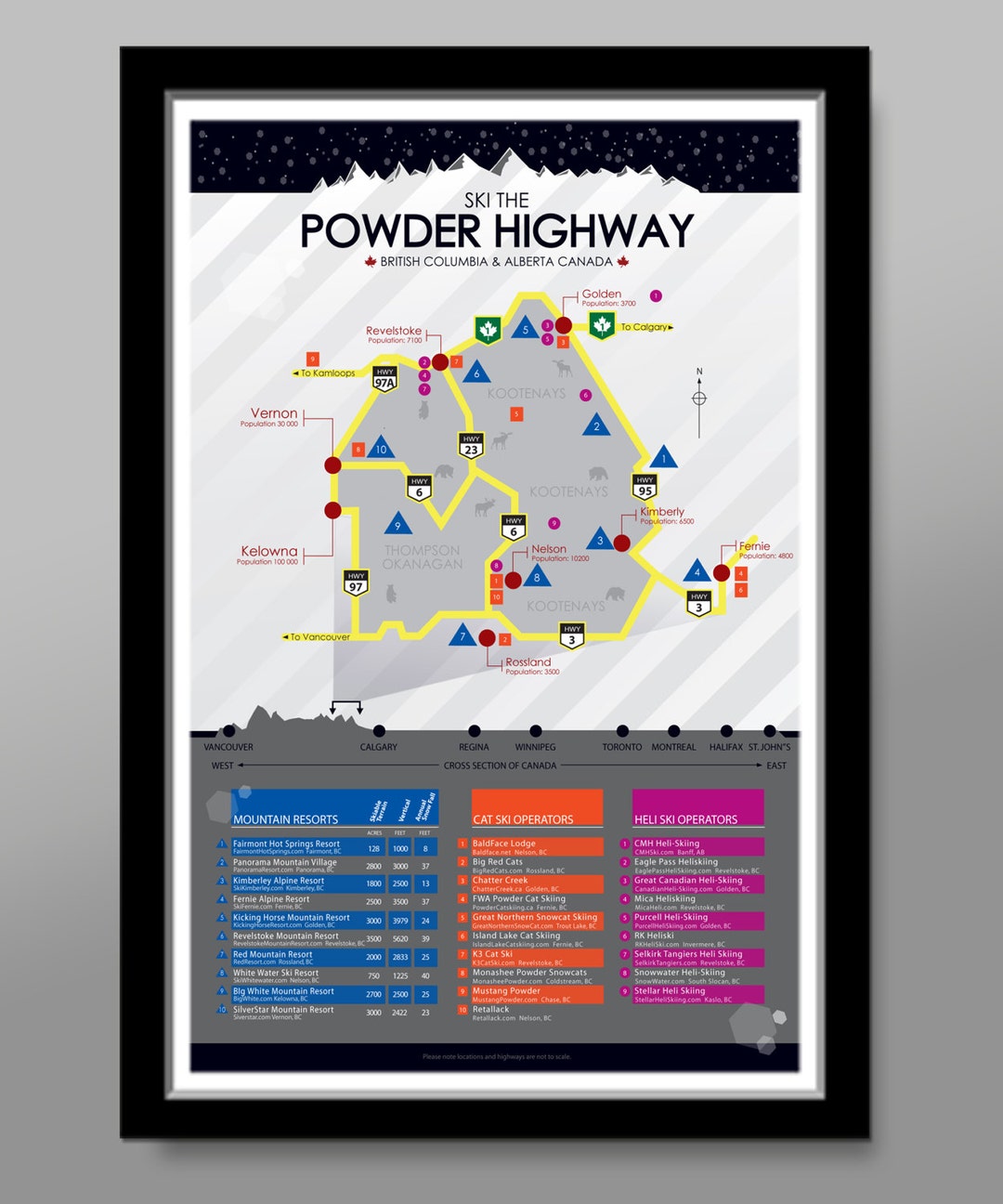 Ski Canada's POWDER HIGHWAY Poster - Print 83 - Home Decor - Etsy