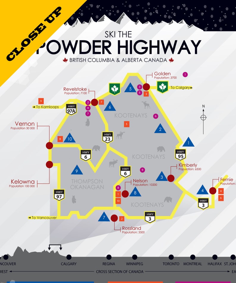 Ski Canada's POWDER HIGHWAY Poster - Print 83 - Home Decor - Etsy