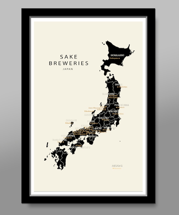 Sake Regions of Japan Minimalist Map 13 X 19 or 24 X 36 | Etsy Canada