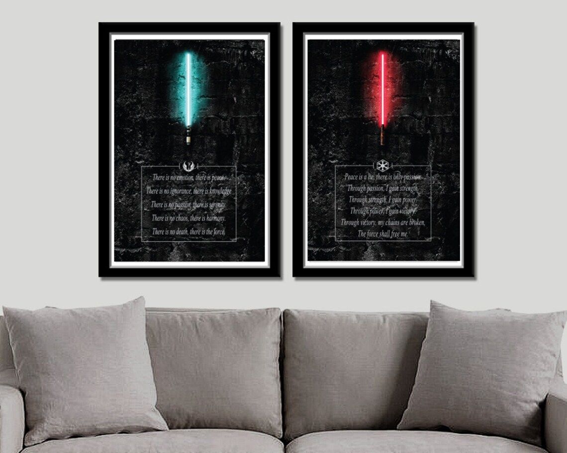 Jedi Code VS Sith Code Inspired Poster Set Print 338 Home - Etsy