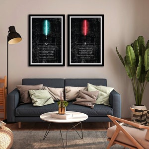 Jedi Code VS Sith Code Inspired Poster Set - Print 338 - Home Decor - Etsy