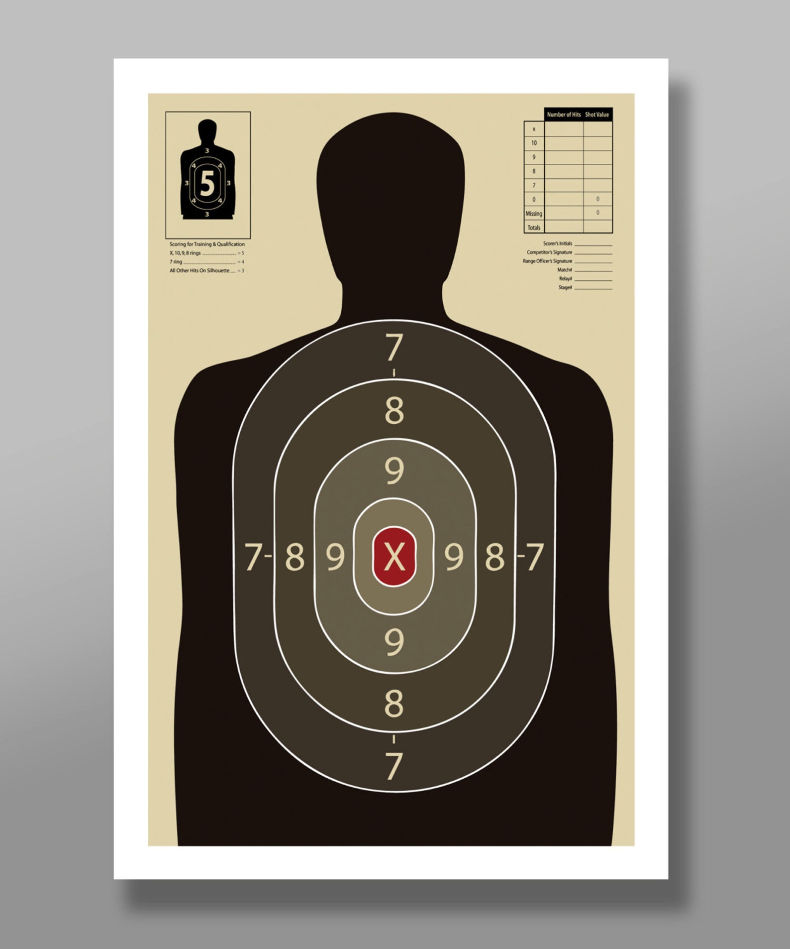 Official Gun Range Target Practice Poster - Print 323 - Home Decor ...