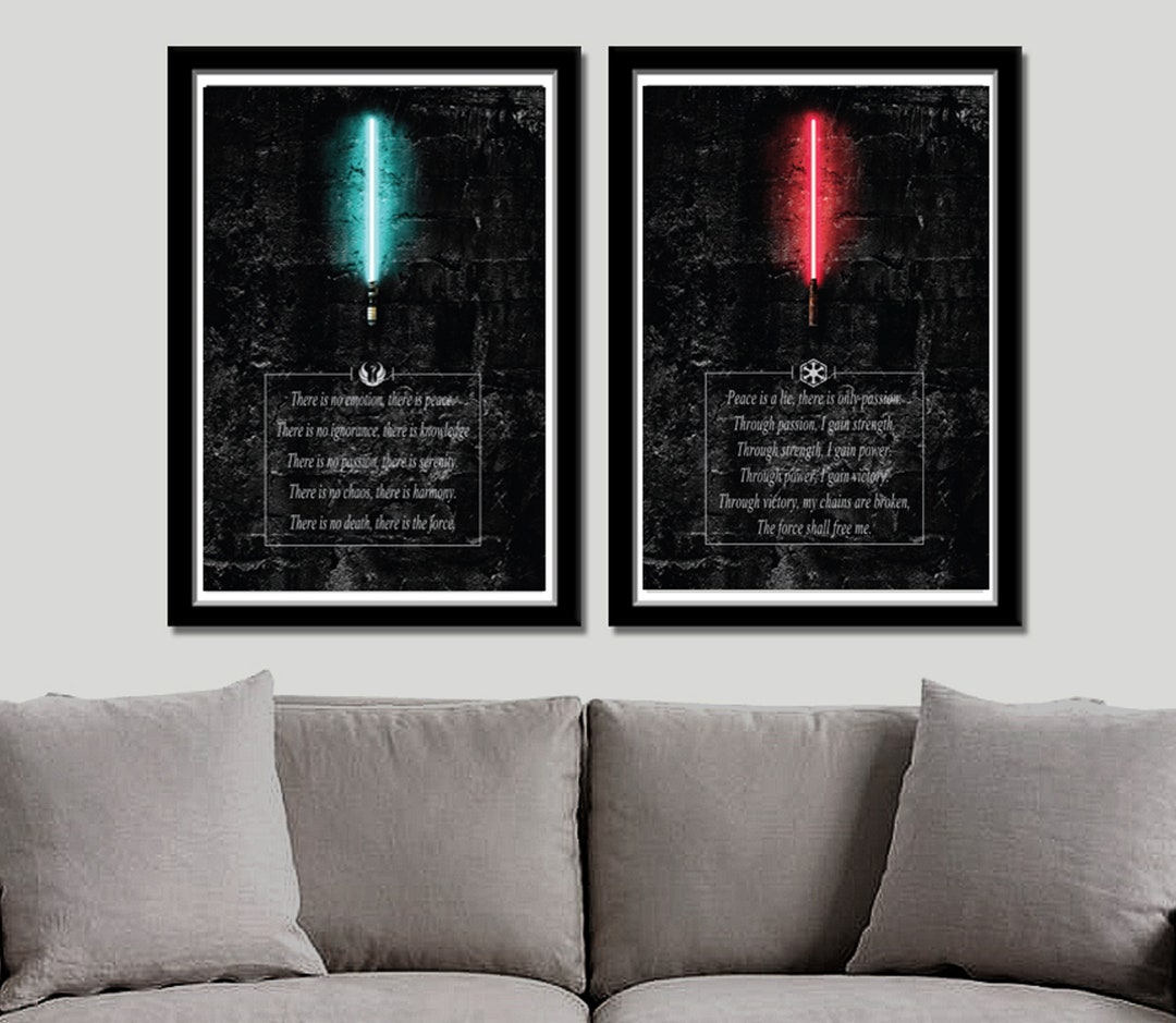 Jedi Code VS Sith Code Inspired Poster Set - Print 338 - Home Decor - Etsy