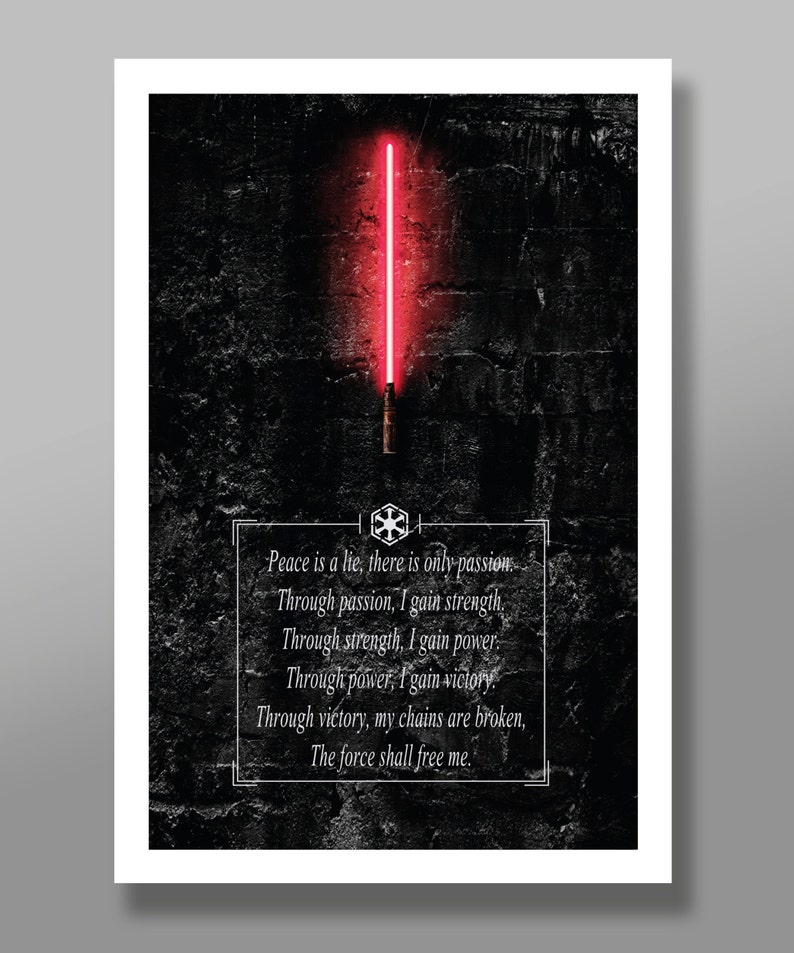 Jedi Code VS Sith Code Inspired Poster Set Print 338 Home - Etsy