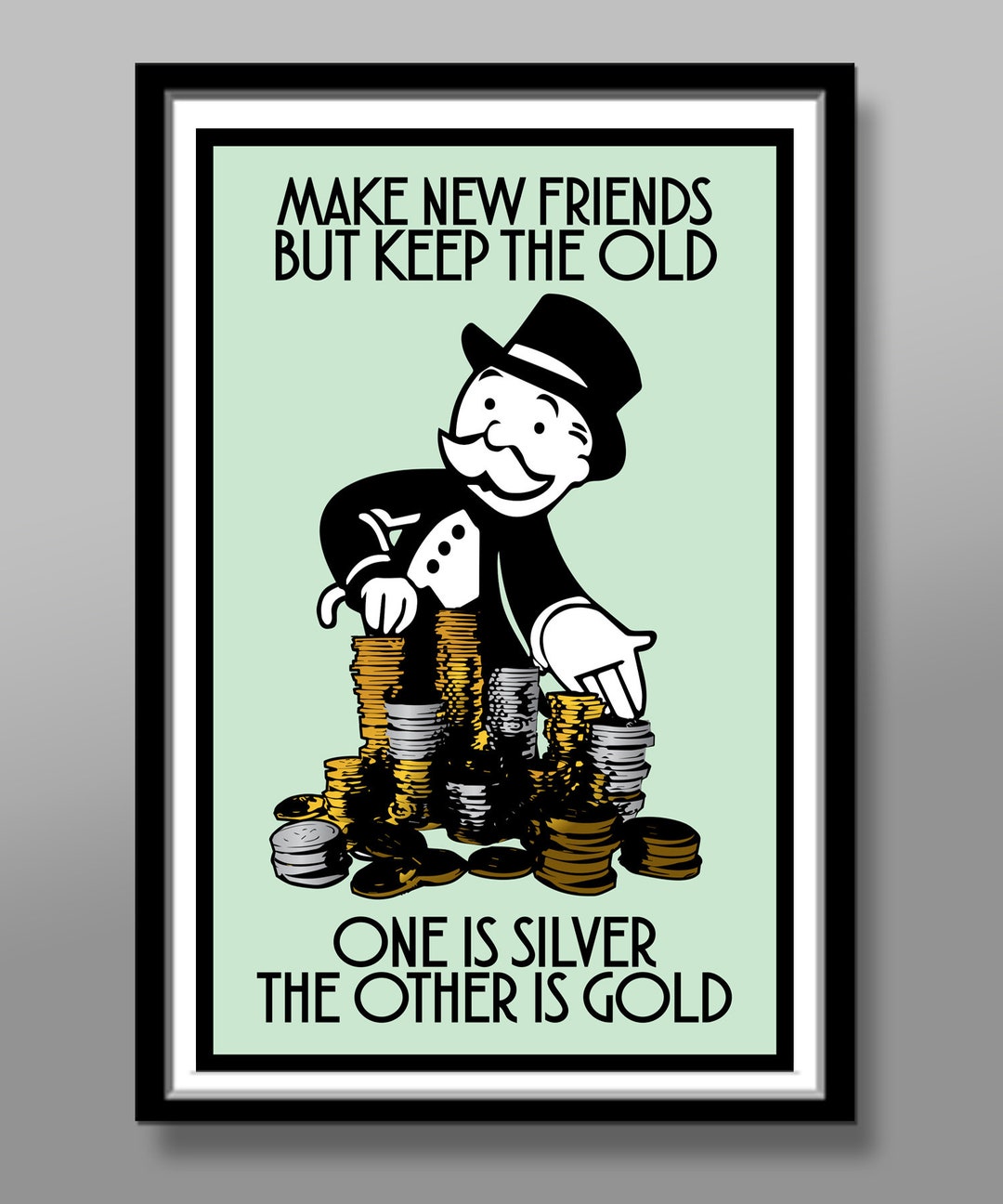 The Silver and Gold Friends Poster - 13x19 16x24 or 24x36 Inches - Home ...