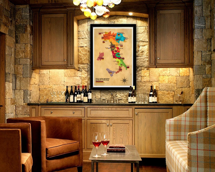 Classic Italian Wine Regions & Grape Types Poster - 13x19 16x24 or ...