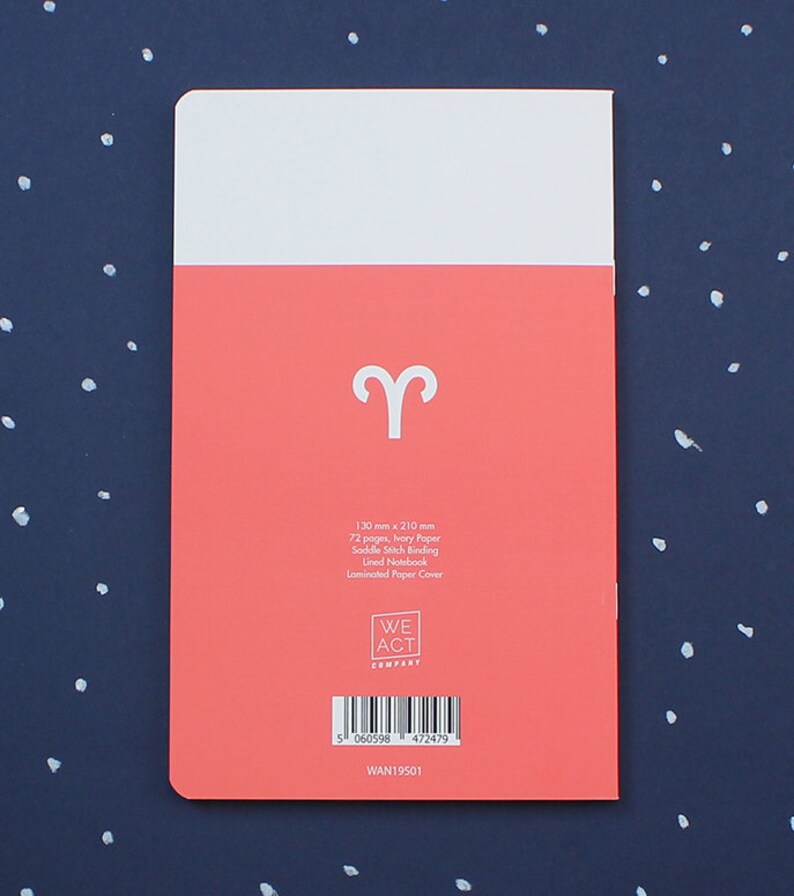 Aries Notebook, Zodiac Stationery, Secret Santa Gift , Aries Journal ...
