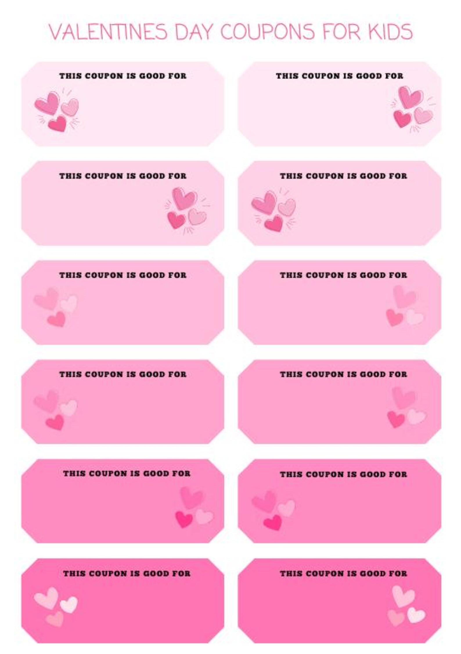 Valentines Day Coupons for Kids | Valentine's Day Coupons | DIY Coupons ...
