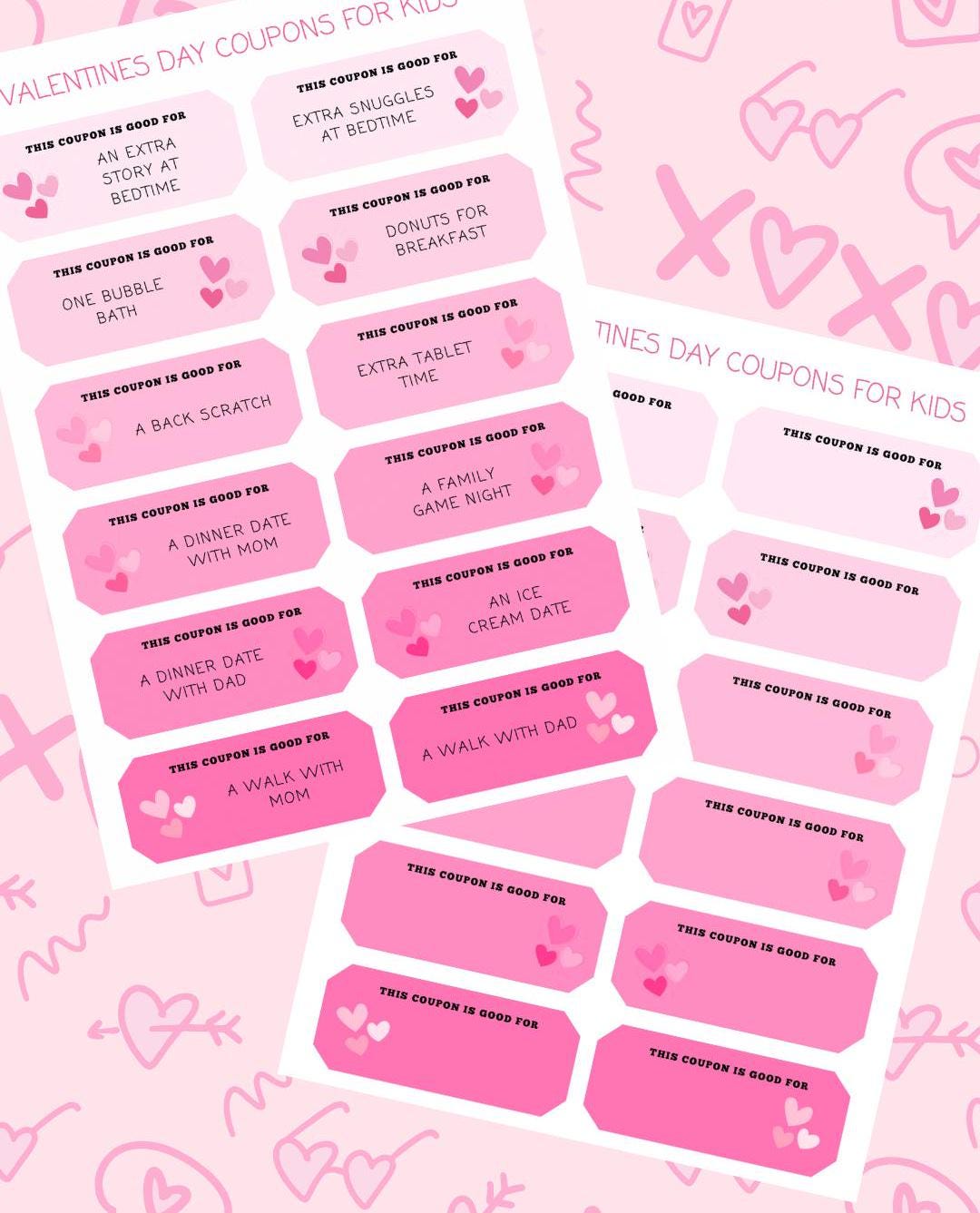 Valentines Day Coupons for Kids | Valentine's Day Coupons | DIY Coupons ...
