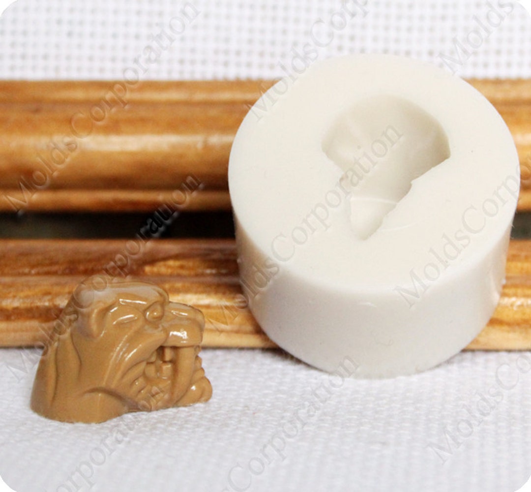 3D Saber-toothed Tigers Head Flexible Silicone Mold, for Polymer Clay ...