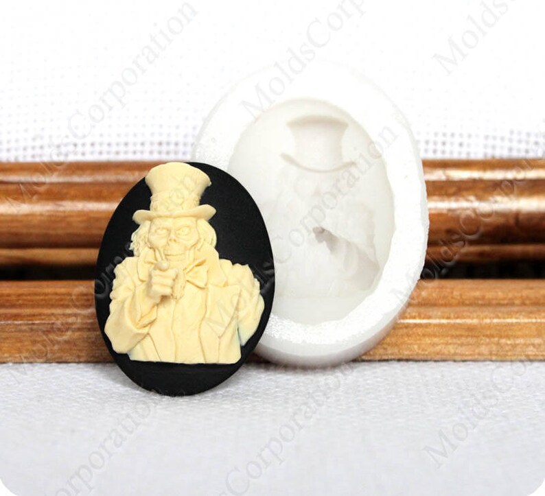 Uncle Sam Skeleton Cameo Mould, 40x30mm, for Polymer Clay and Epoxy ...