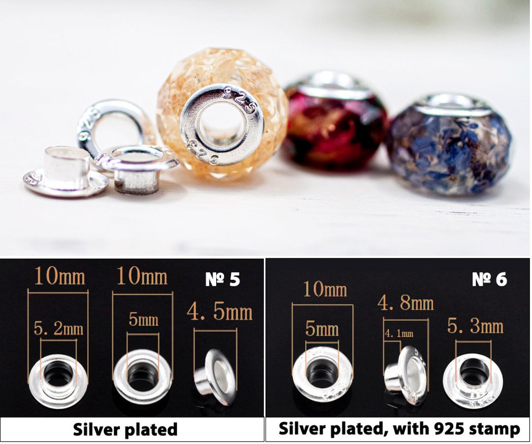 Pandora Eyelets, Stainless Steel & Silver Plated Bead Grommets ...