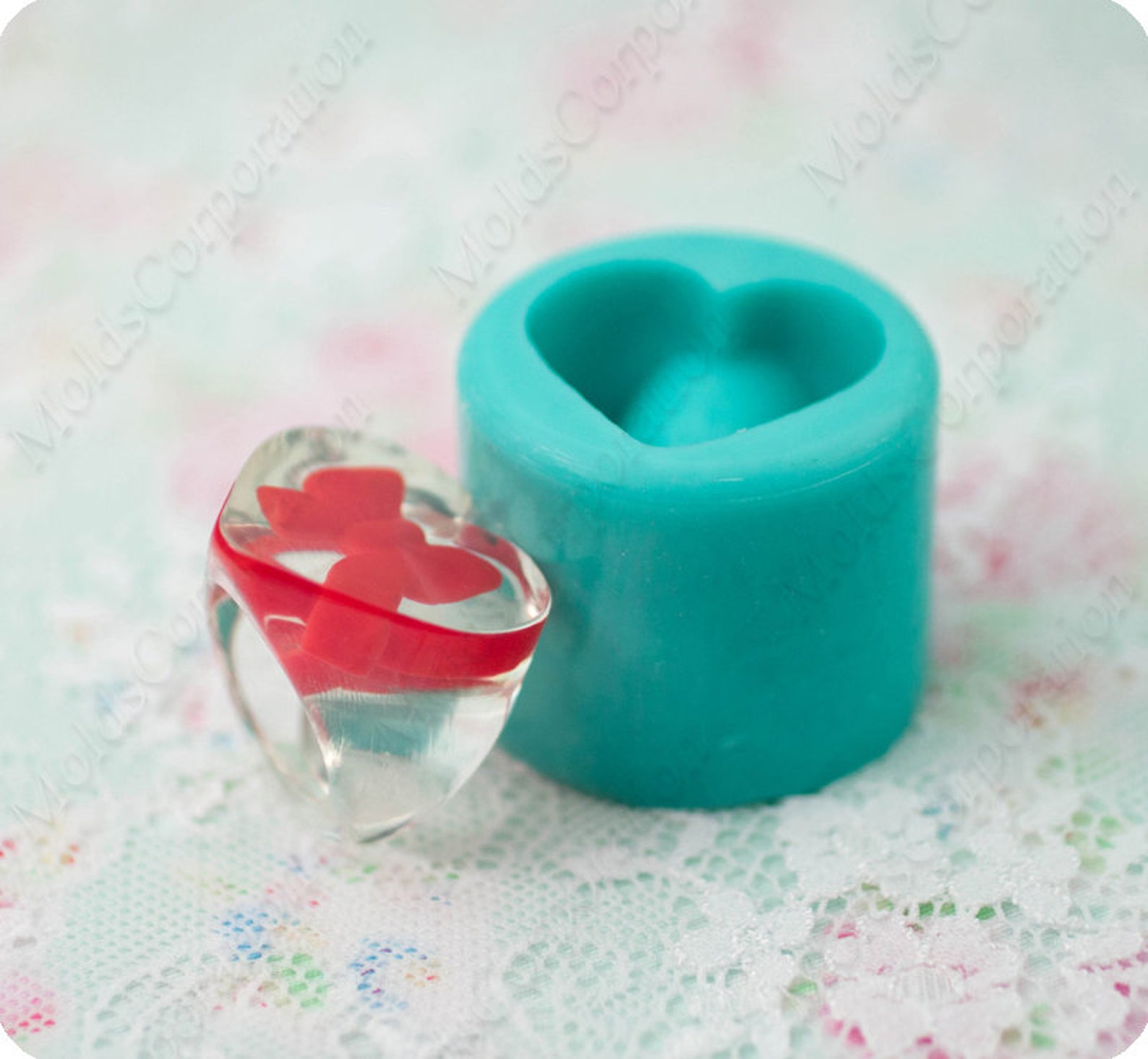 Heart Ring Silicone Mold, Resin Jewelry Ring Mold, 17 (US 6 3/4) Epoxy ...