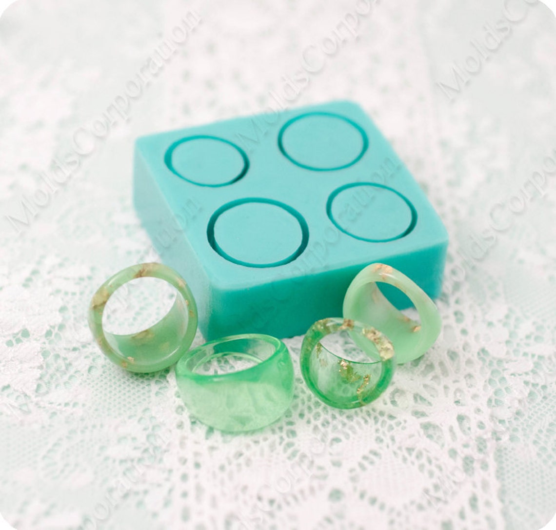 SET Silicone Molds Rings, Size US 3 1/2; 6 3/4; 8; 8 1/2 Silicone Mould ...