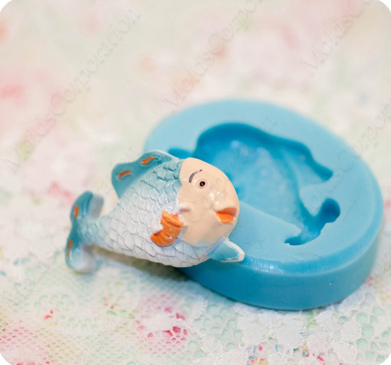 Fish Mold, Goldfish, Sea, Silicone Mold, Flexible, Polymer Clay, Food ...