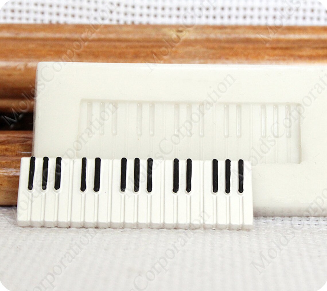 Piano Keyboard, Flexible Silicone Mold, Mould, Molds for Polymer Clay ...