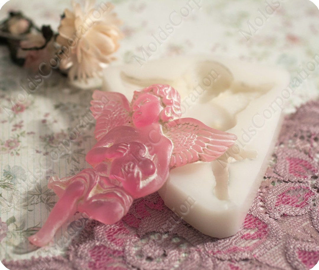 Victorian Angel With Heart Flexible Mold, for Polymer Clay, Angels Mold ...