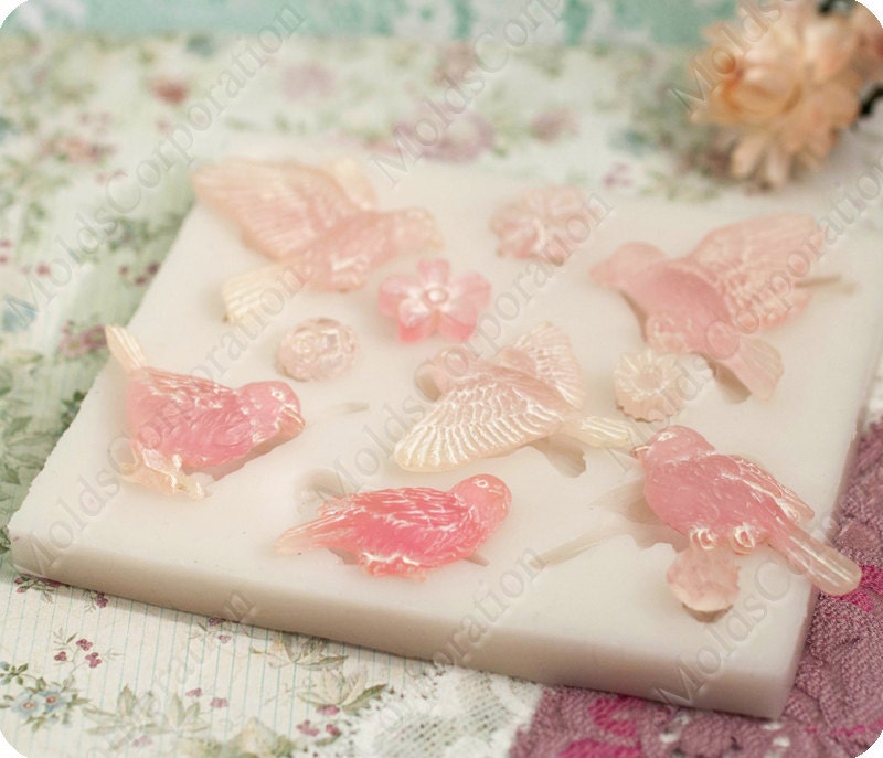 Scrapbooking Mold 6 Birds Molds Sparrow Bird Mold 5 Flowers - Etsy