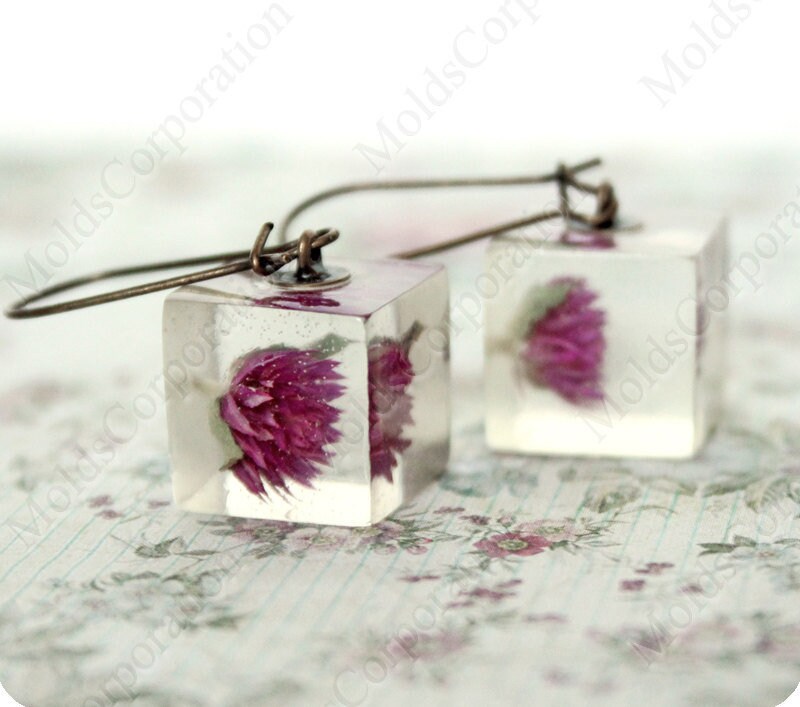 Dried Flowers Gomfrena Pendant Mold Resin Jewelry Earrings | Etsy