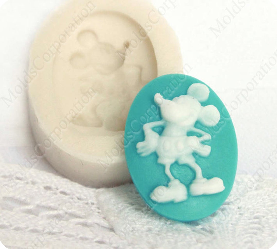 Mickey Mouse Disney Cameo Mold, Pendant Silicone Mold, Cabochon Resin ...