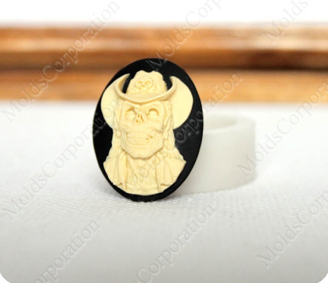 Cowboy Skeleton Cameo Silicone Mold, 40х30mm, for Polymer Clay ...