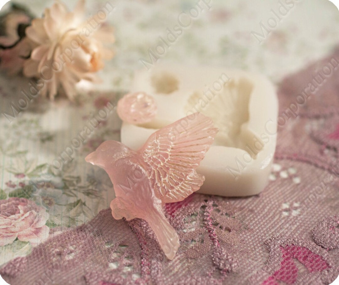 Silicone Bird Mold for Low-melting, Epoxy Resin and Other, Scrapbooking ...