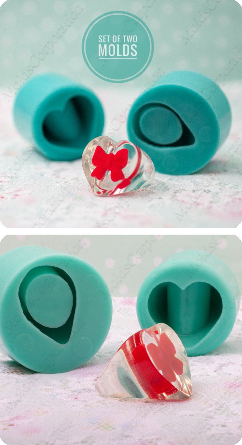 Heart Ring Silicone Mold, Resin Jewelry Ring Mold, 17 (US 6 3/4) Epoxy ...