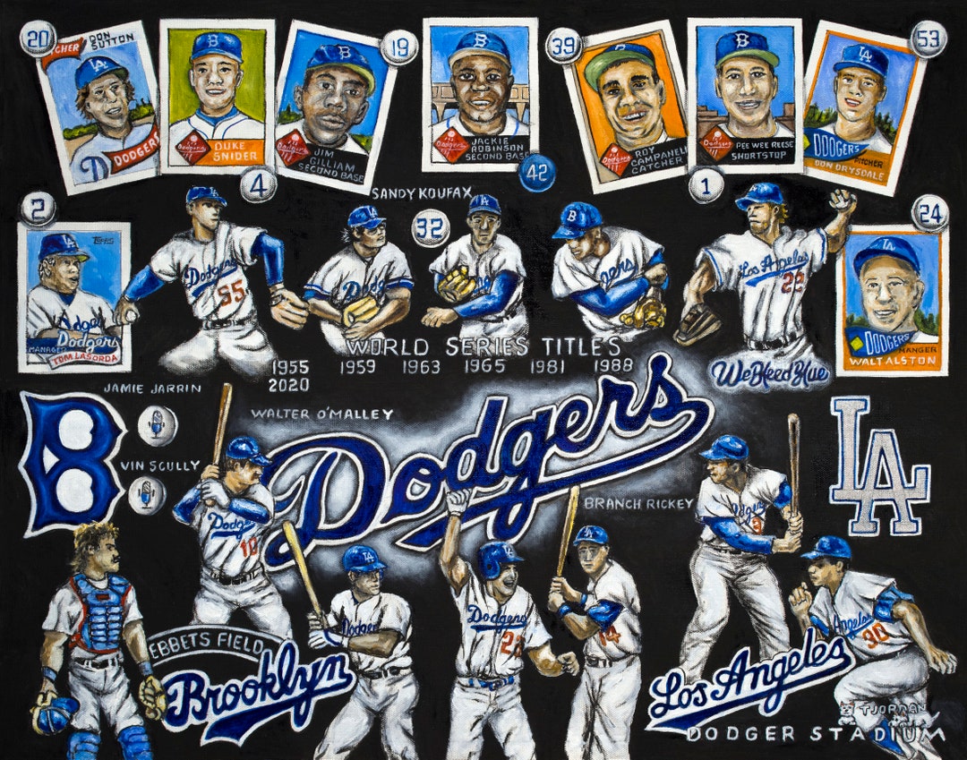Los Angeles Dodgers Tribute - Baseball Sports Art Print From Thomas ...